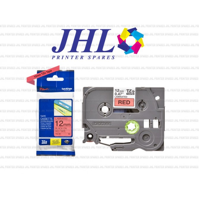 TZE431 Brother Black on Red Labelling Tape